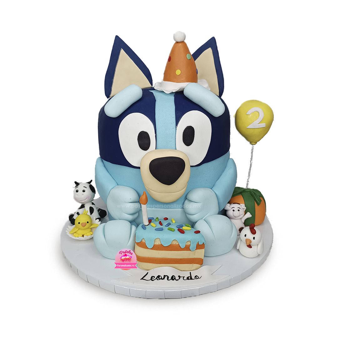 PASTEL BLUEY 3D CON ANIMALITOS – Pasteles Personalizados MX